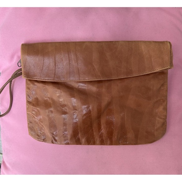 Handmade | Bags | Vintage Foldover Leather Clutch 98s Artisan Handmade ...